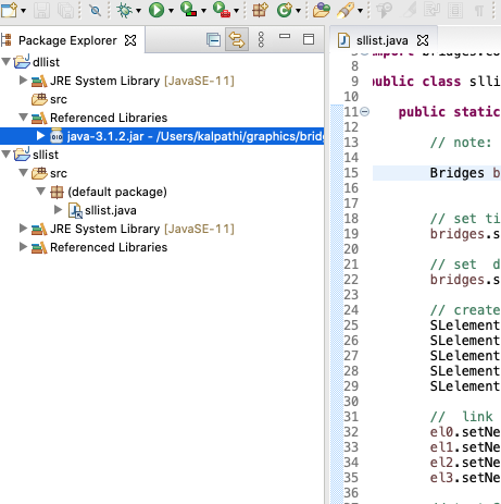 BRIDGES Java Setup Page
